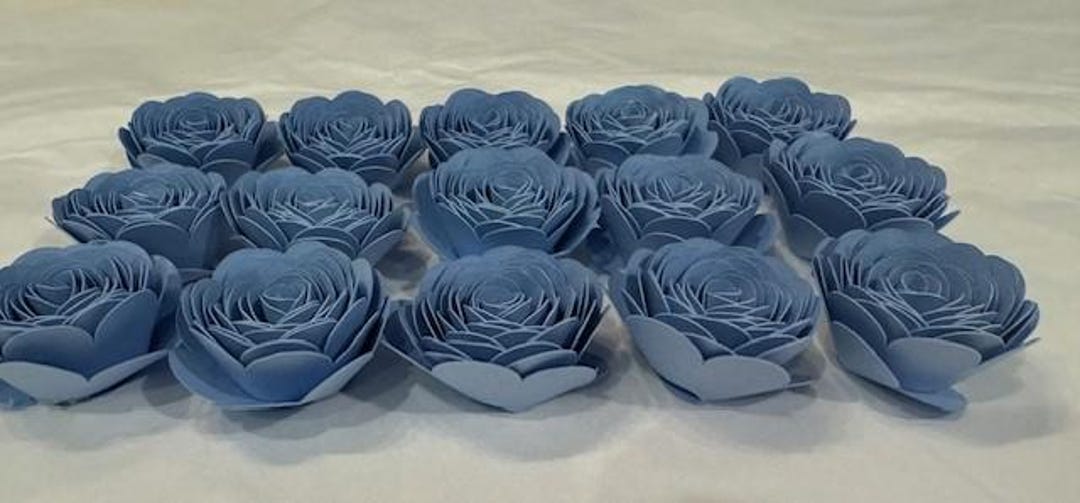 Blue Paper Roses - Blue Paper Flowers - Etsy