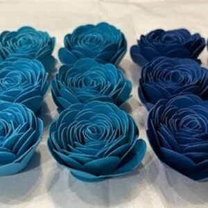 Blue Paper Roses - Blue Paper Flowers - Etsy