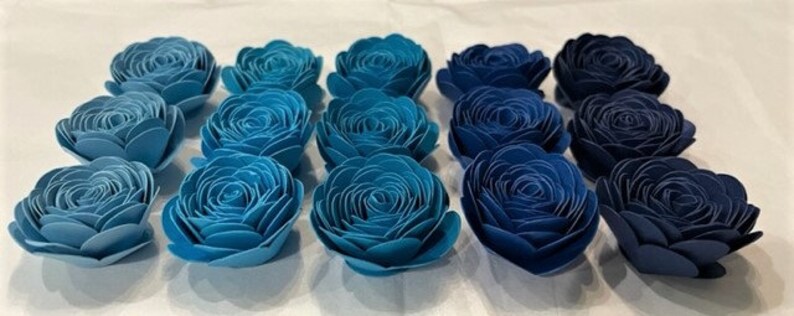 Blue Paper Roses - Blue Paper Flowers - Etsy