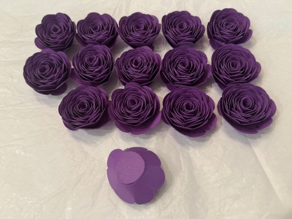Purple Paper Roses - Purple Paper Flowers - Etsy