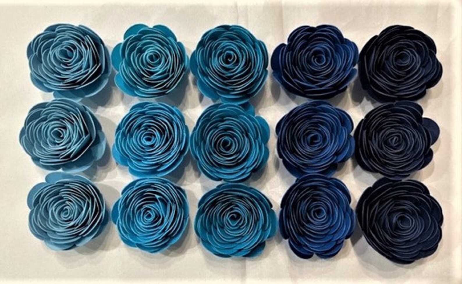 Blue Paper Roses - Blue Paper Flowers - Etsy