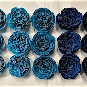 Blue Paper Roses - Blue Paper Flowers - Etsy
