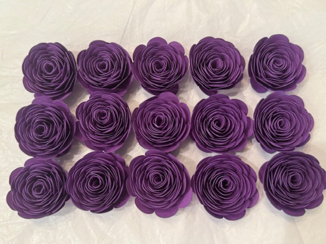 Purple Paper Roses Purple Paper Flowers - Etsy