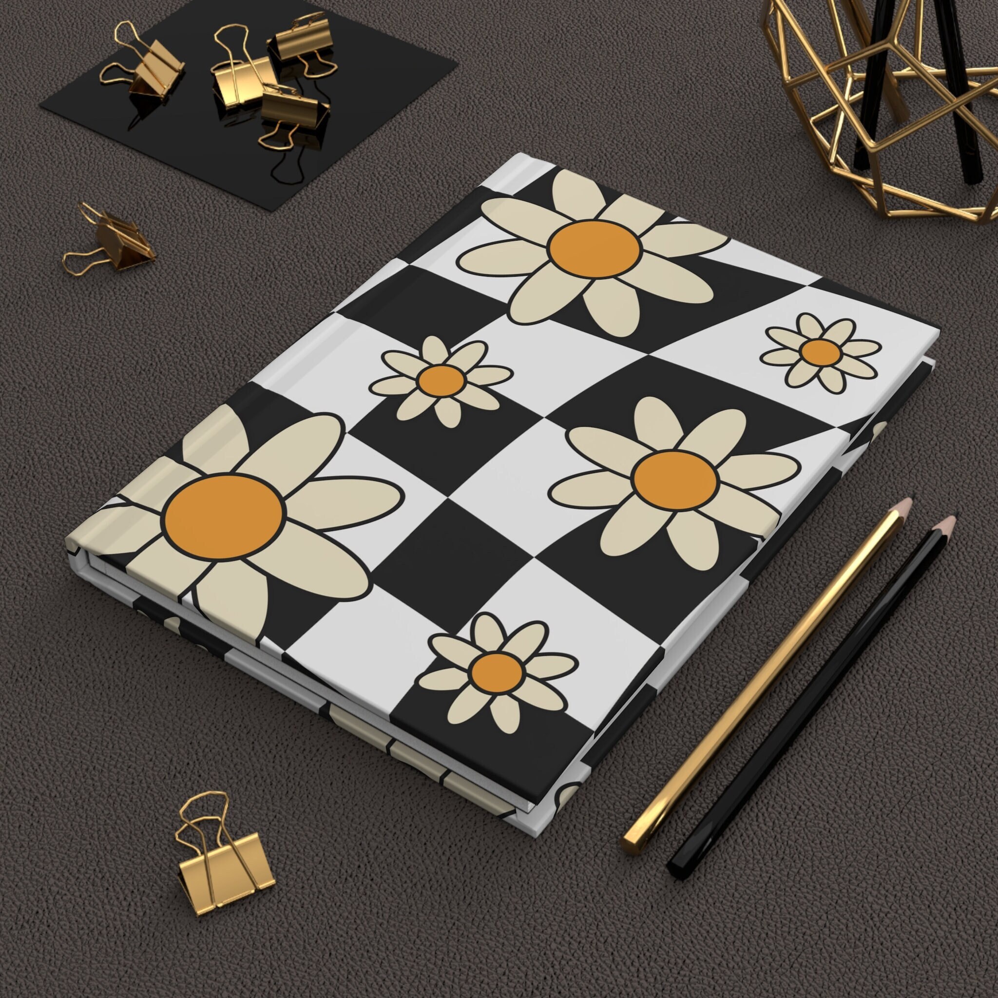 Retro Daisy Journal,daisy Journal,travel Journal,school Journal,hard ...