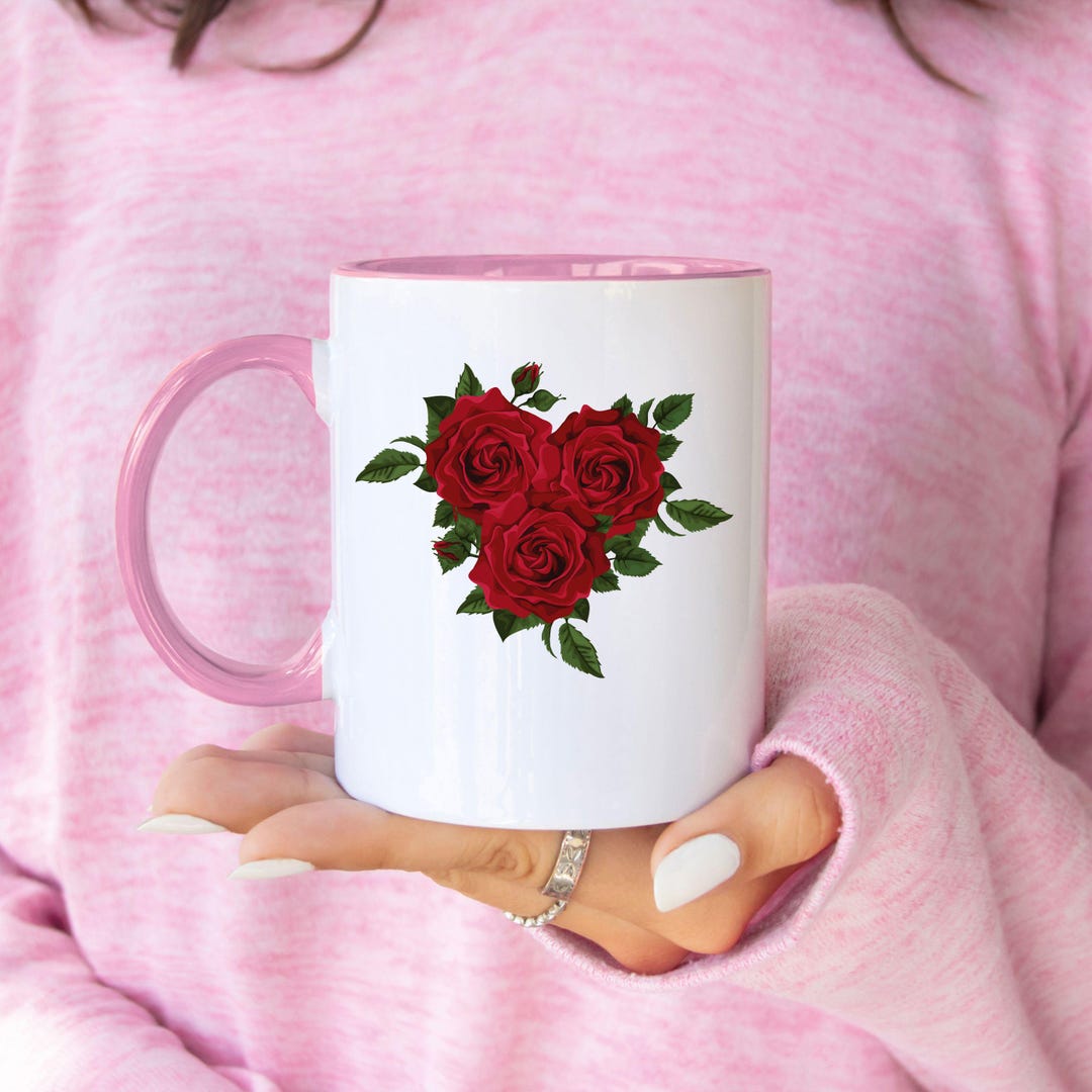 Rose Coffee Mug,rose Mug,floral Coffee Mug,rose Lover Gift,gift for ...