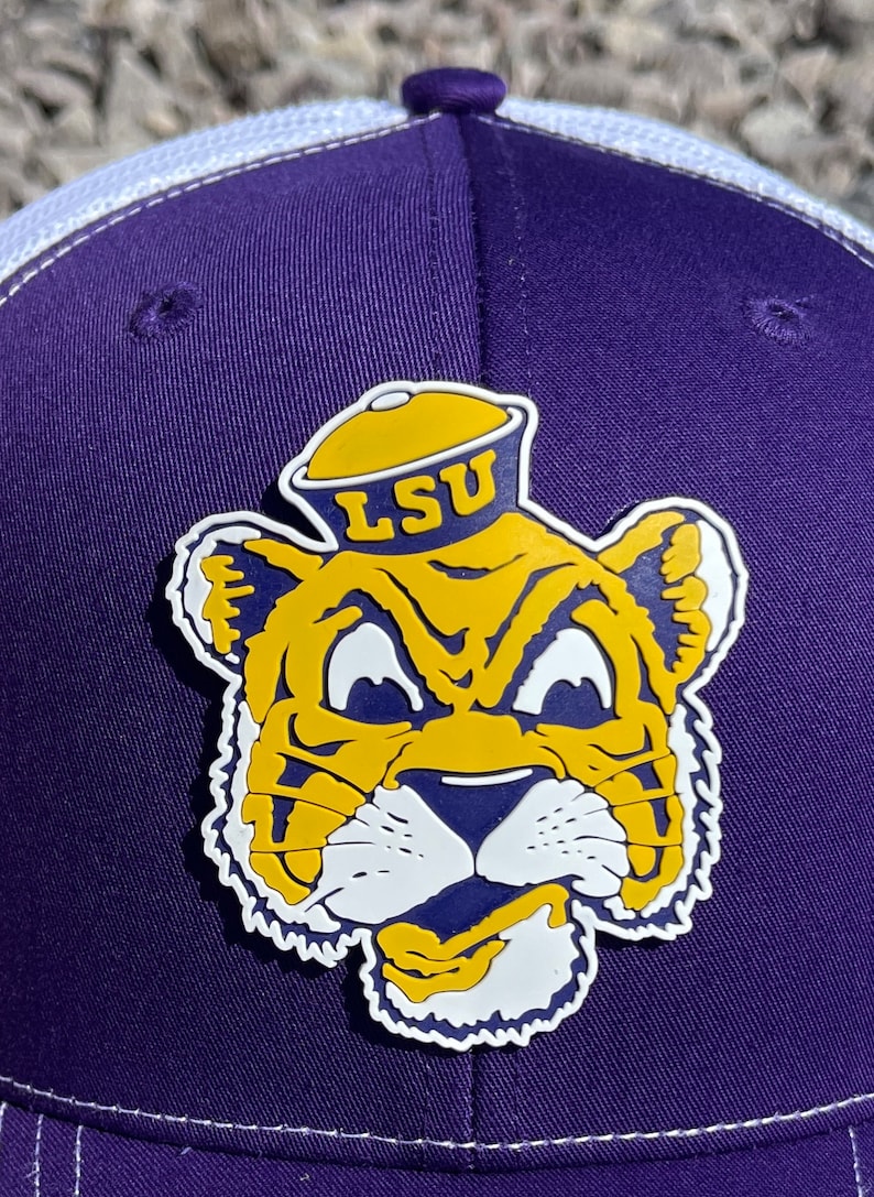 LSU Sailor Mike 3D Classic YP Snapback Trucker Hat Silver - Etsy