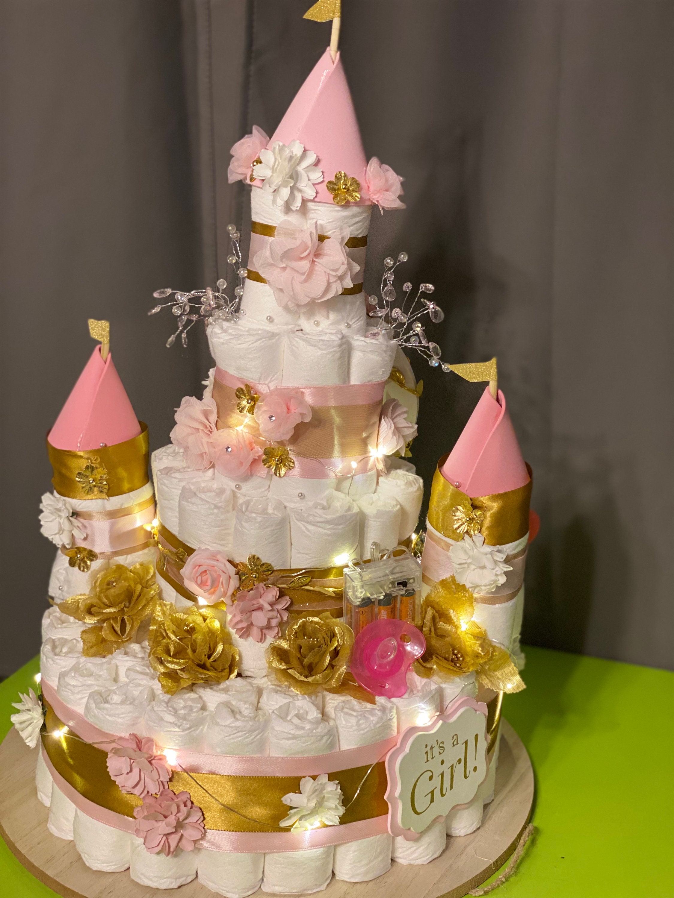 Elegant Castle Diaper Cake - Etsy