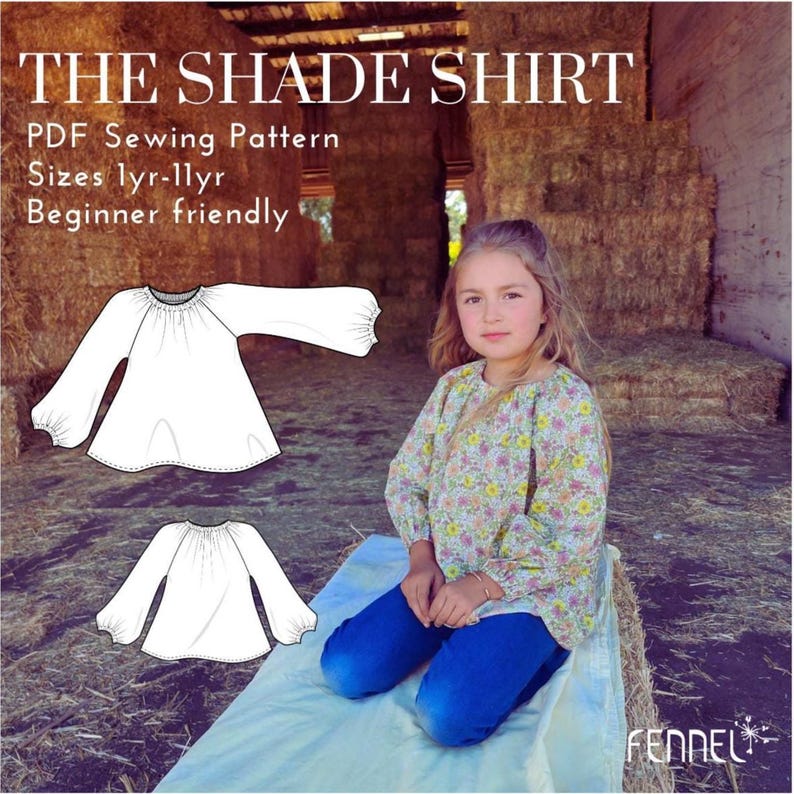 Shade Shirt PDF Sewing Pattern | Blouse | Peasant Blouse | Beginner ...