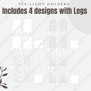 Glowforge Tea Light Holder Bundle Laser Cut SVG AI PDF - Etsy