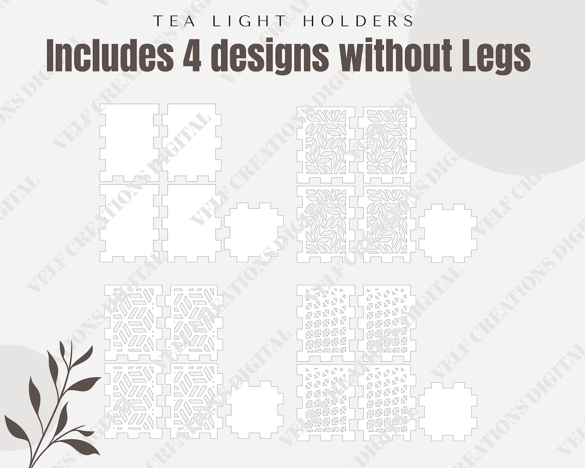 Glowforge Tea Light Holder Bundle Laser Cut SVG AI PDF - Etsy