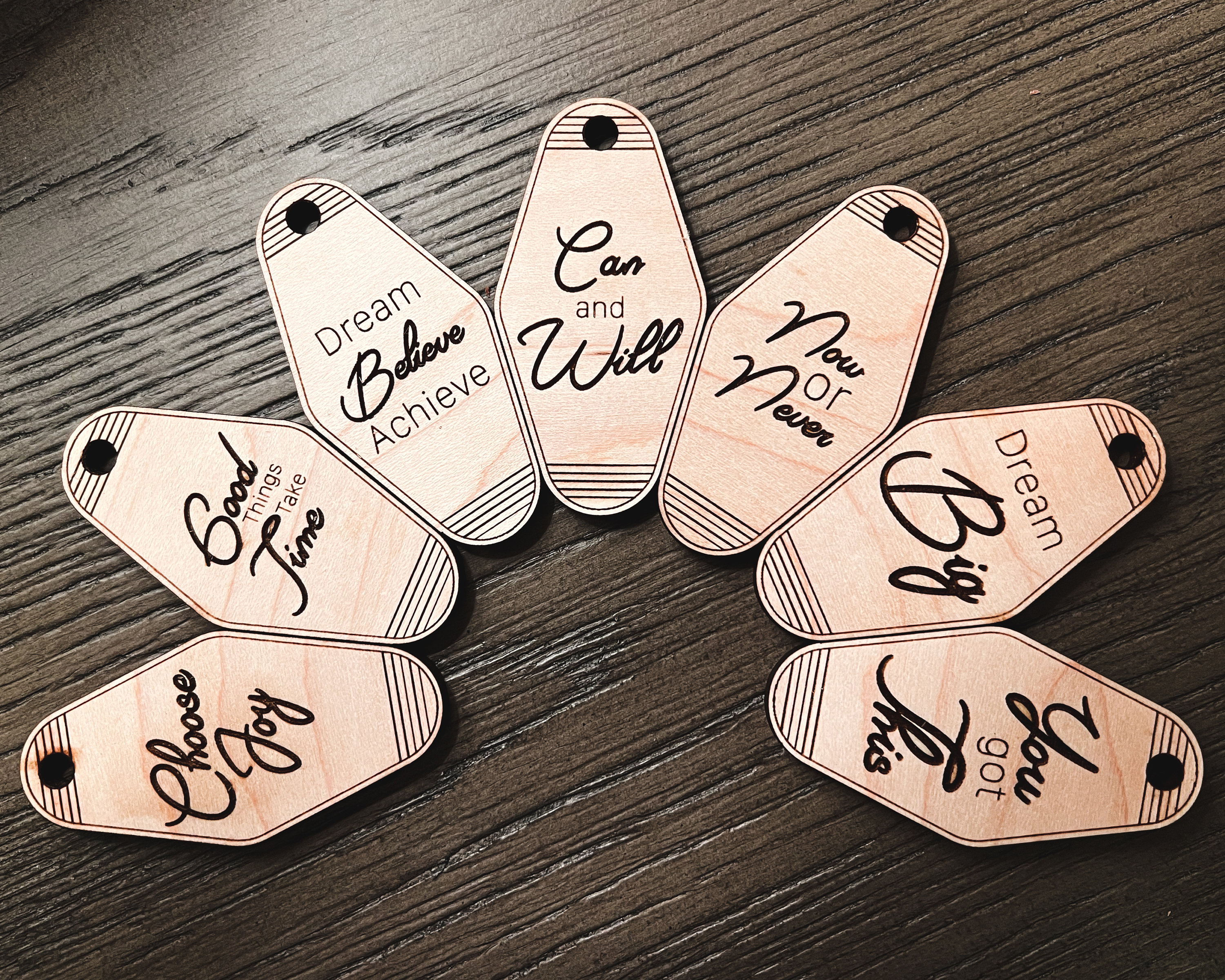 7 Encouraging Keychains Glowforge Bundle SVG, AI File - Etsy