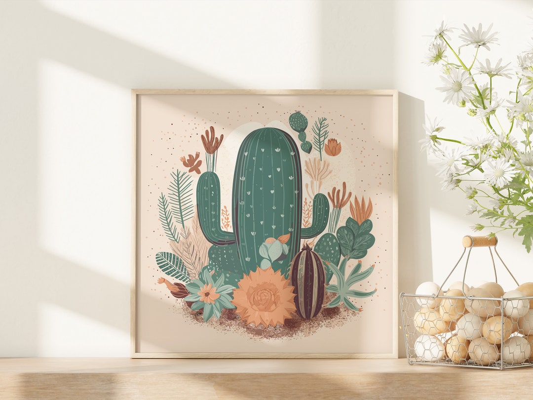 Cute Cactus: Downloadable Print | Digital Download | SVG & JPG - Etsy