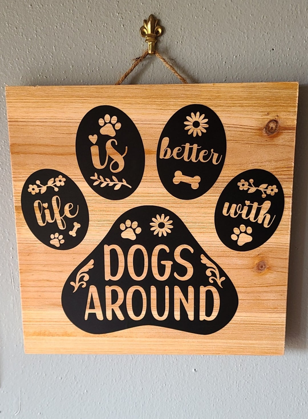 Dog or Cat Themed Hanging Wood Sign - Etsy