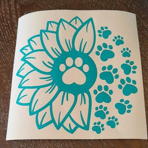 Vinyl Decal | Sunflower Paw Prints | Dog Lover | Cat Lover | Pets ...