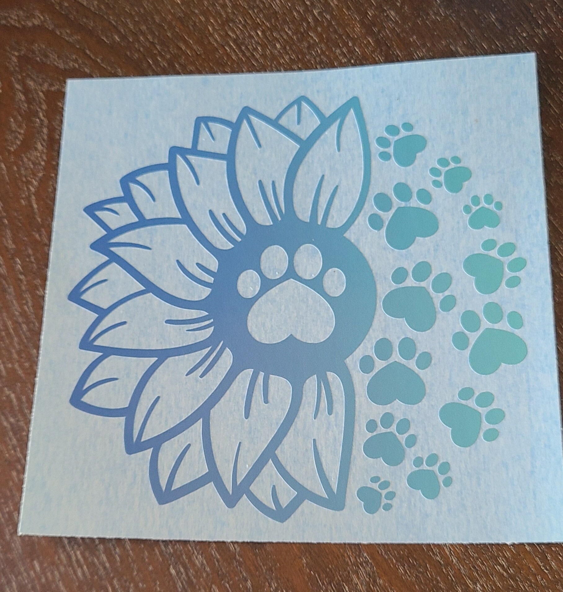 Vinyl Decal Sunflower Paw Prints Dog Lover Cat Lover - Etsy