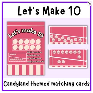 Making 10 Printable Flashcards for Kids: Math Centers Candyland Themed ...