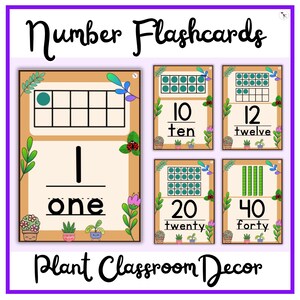 Number Posters 1-20 & 10-100 Printable Flashcards for Kids Plant ...