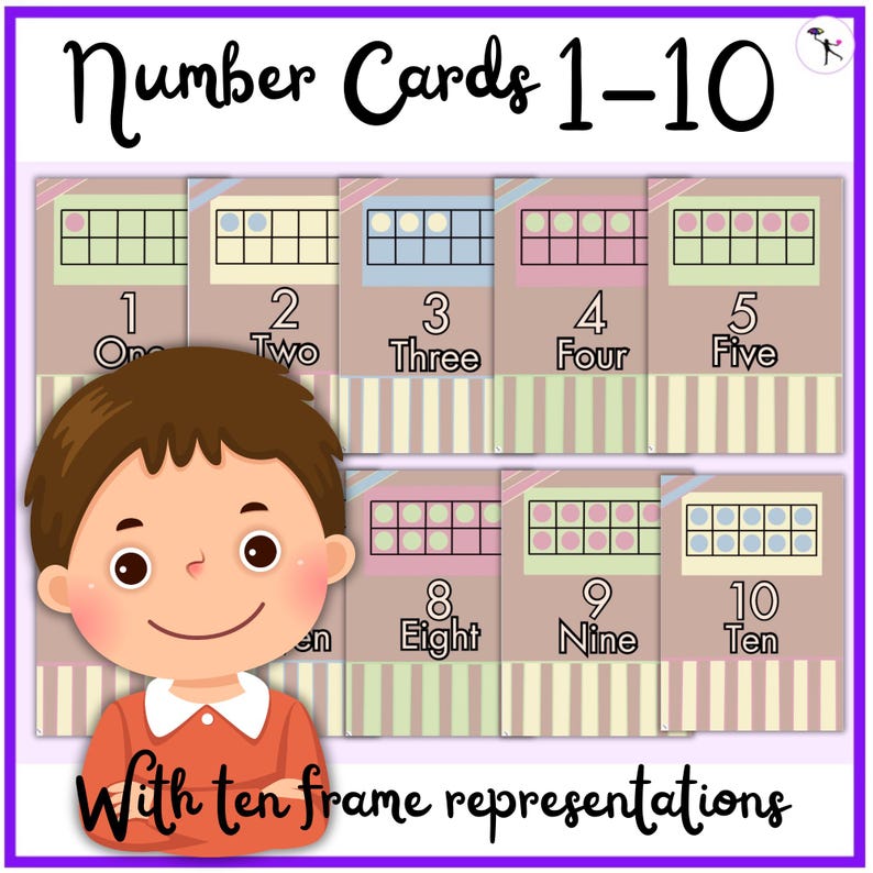 Numbers 1-10 Flashcards: Modern Classroom Decor; Printable Flashcards ...
