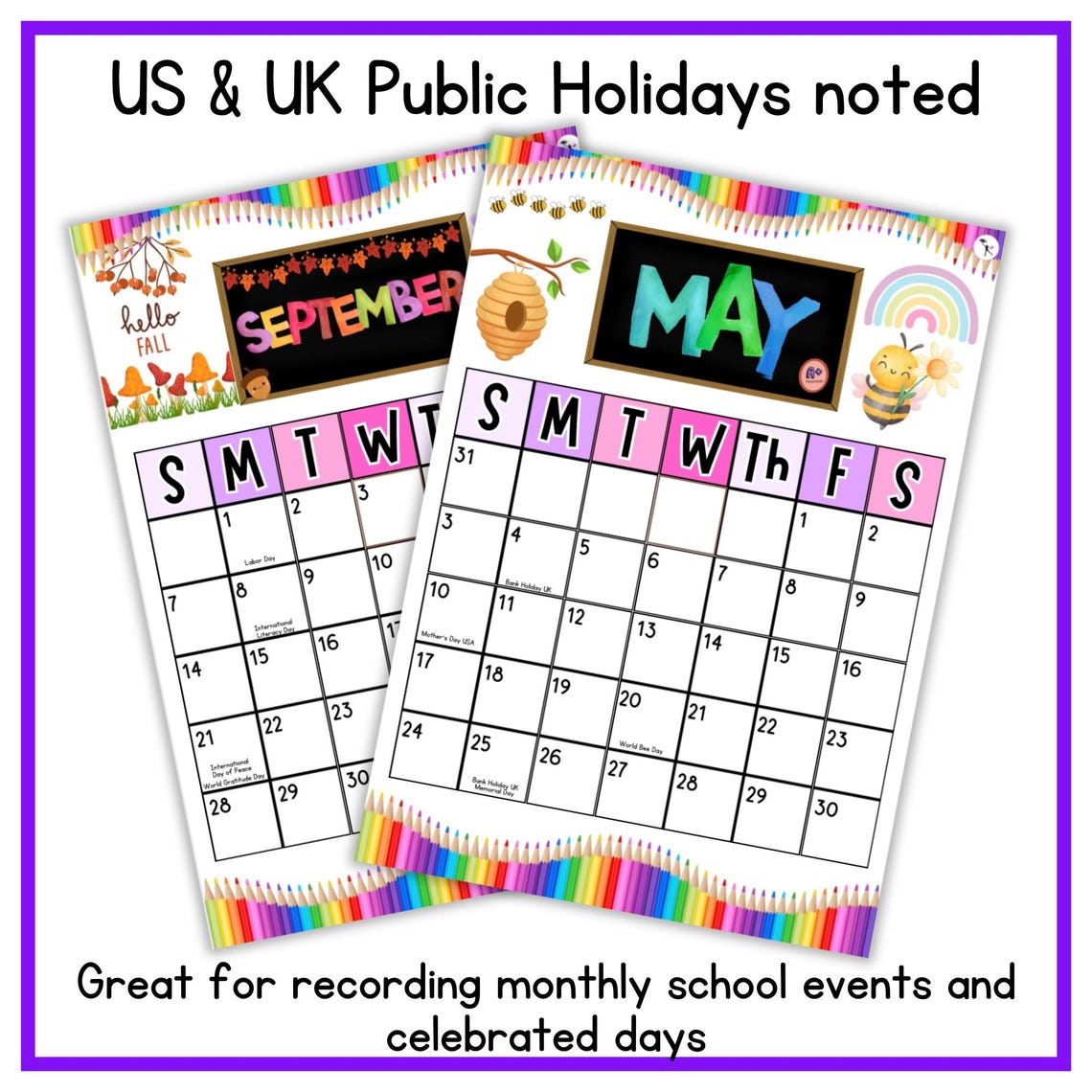 2025-2026 Academic Printable Calendar: Monthly Planner for Teachers ...