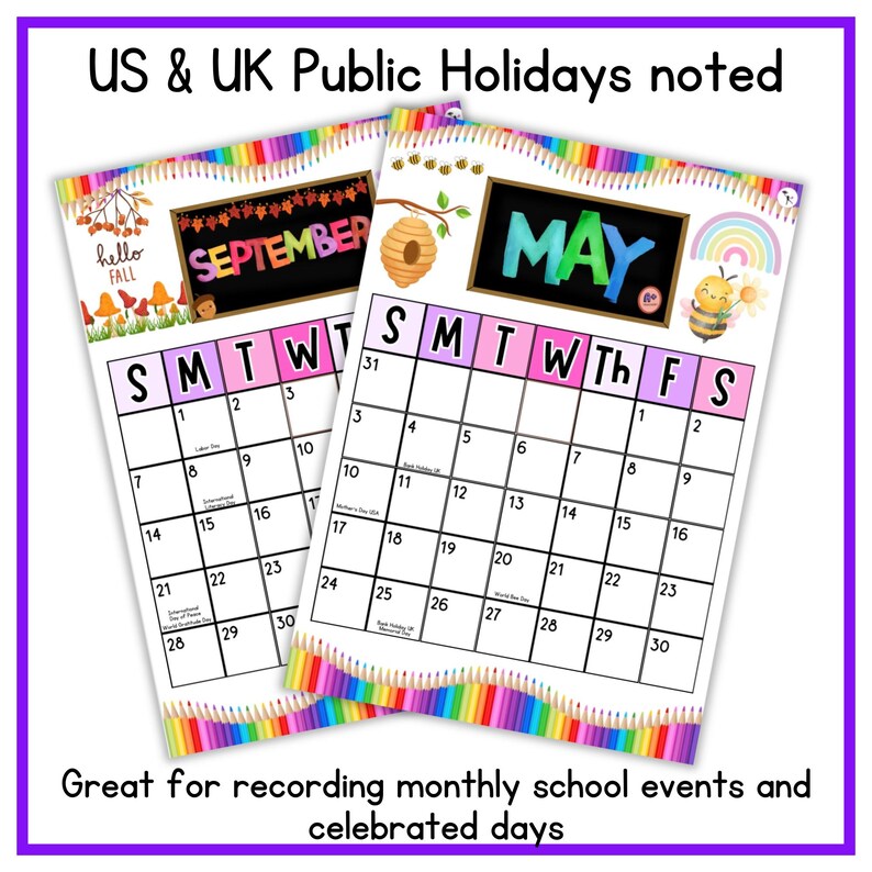 2025-2026 Academic Printable Calendar: Monthly Planner for Teachers ...