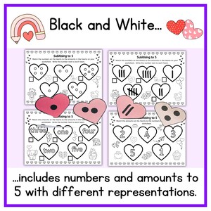 Valentine's Day Kindergarten Math: Subitizing, Number Recognition ...