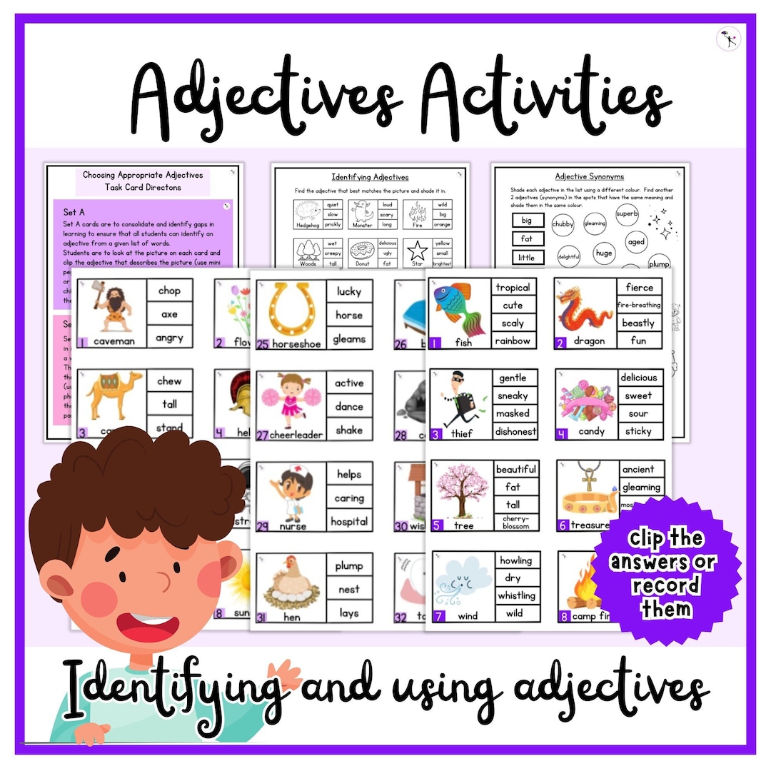 Interactive Adjective Learning Kit With Engaging Printables for Kids - Etsy