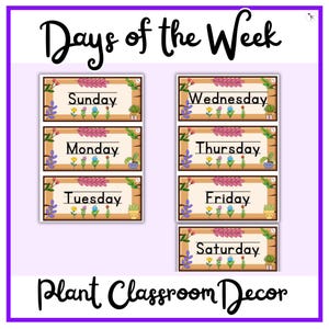 Printable Plant-themed Classroom Labels: Days, Months, Displays ...