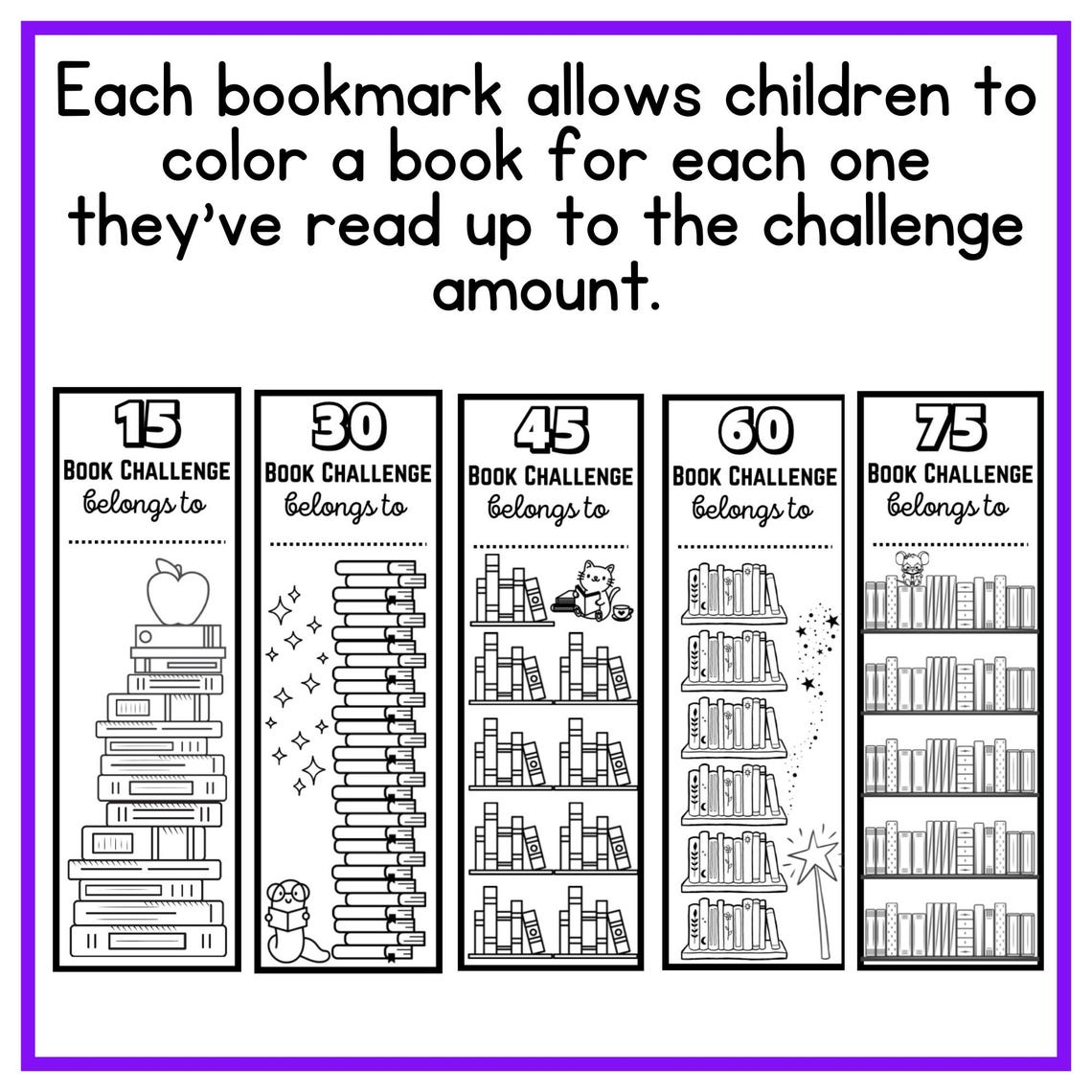 Reading Log Bookmarks: Reading Tracker; Reading Challenge; School ...