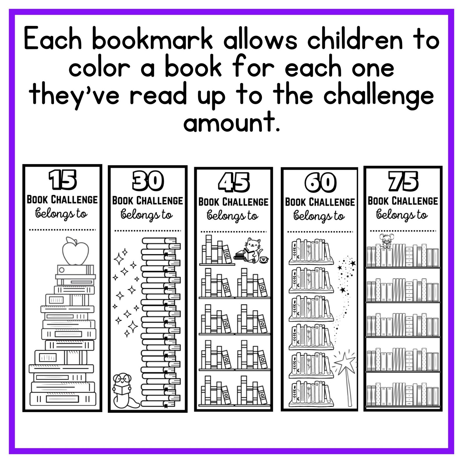 Reading Log Bookmarks: Reading Tracker; Reading Challenge; School ...