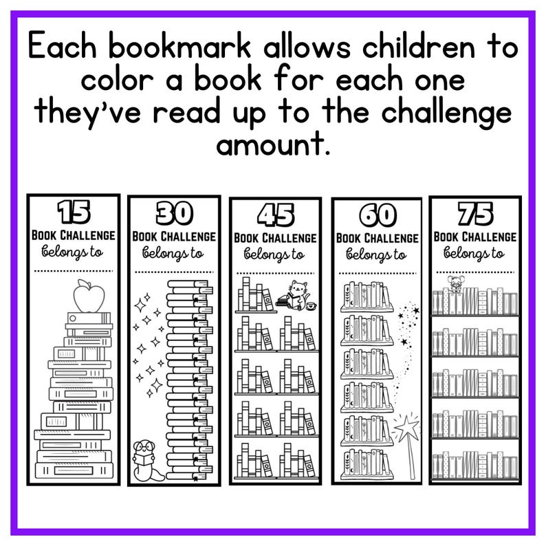 Reading Log Bookmarks: Reading Tracker; Reading Challenge; School ...