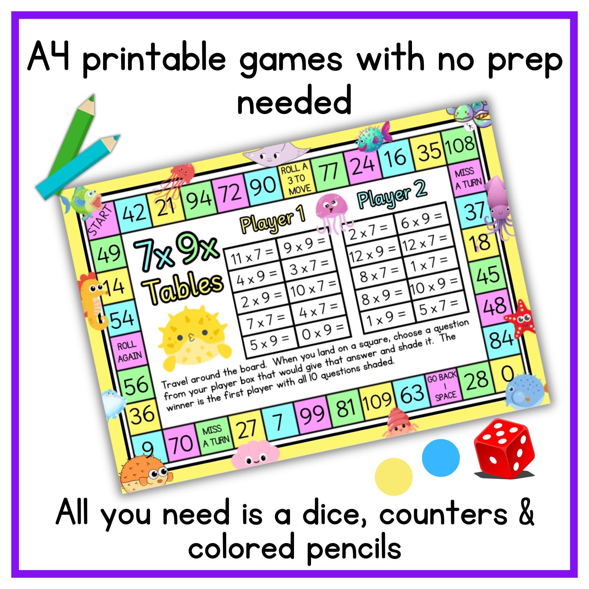 Printable Multiplication Games: Fun Times Tables Practice for ...