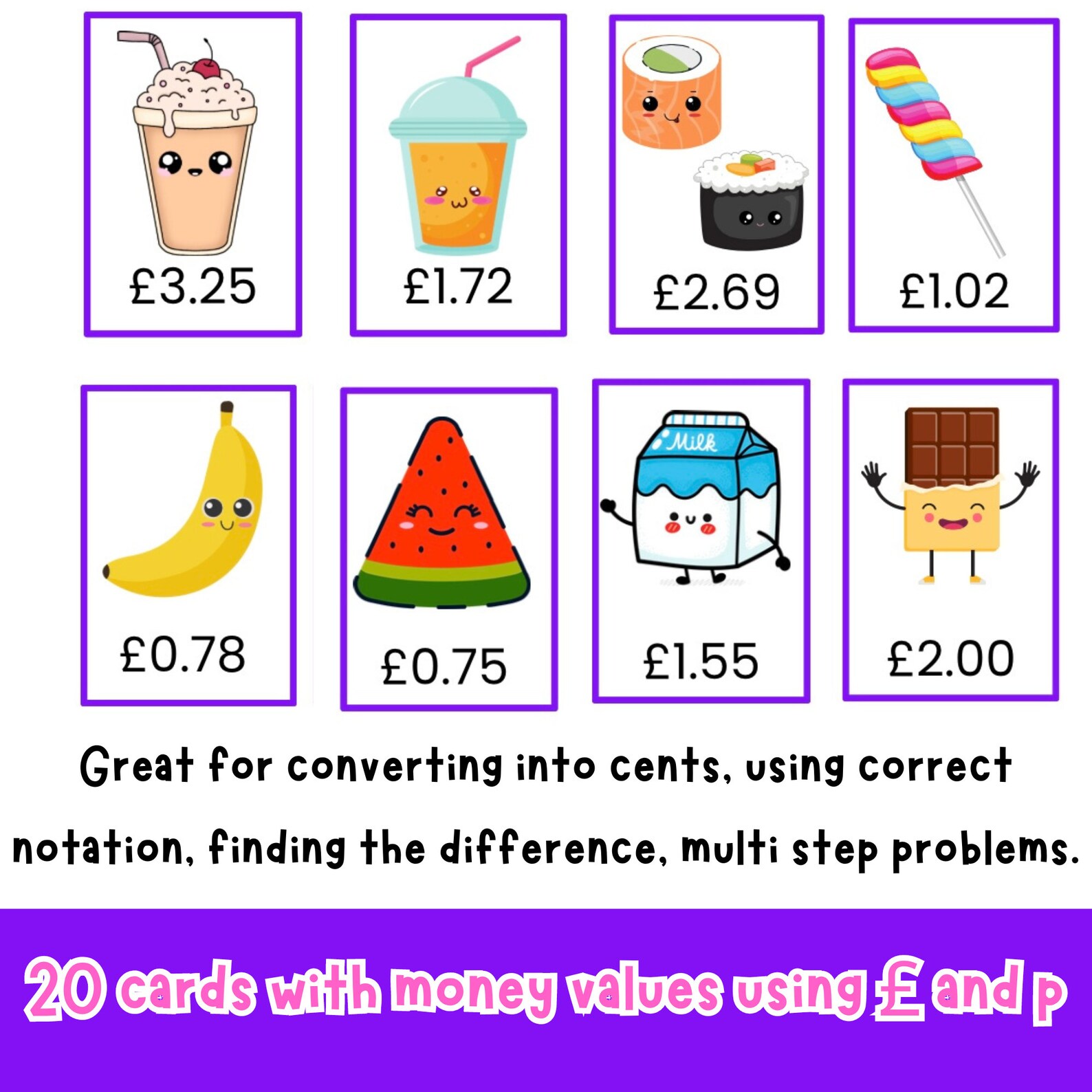 Learning Money: Math Printable Printable Flashcards for Kids Money ...