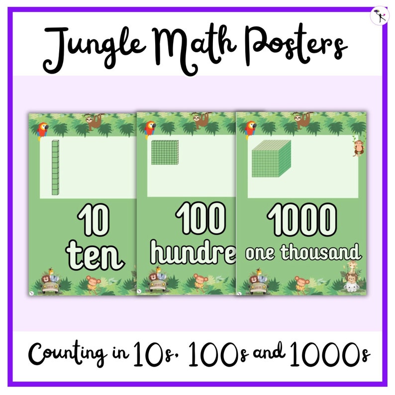 Math Posters: Classroom Posters; Classroom Decor; Counting in 10s, 100s ...