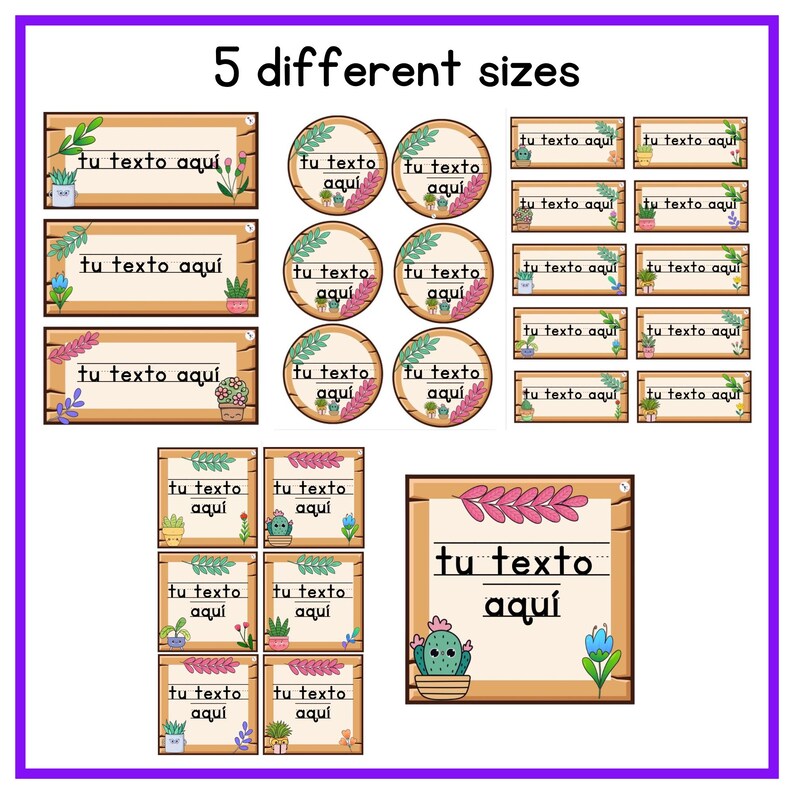 Spanish Classroom Labels: Editable Plant-themed Decor for Elementary ...