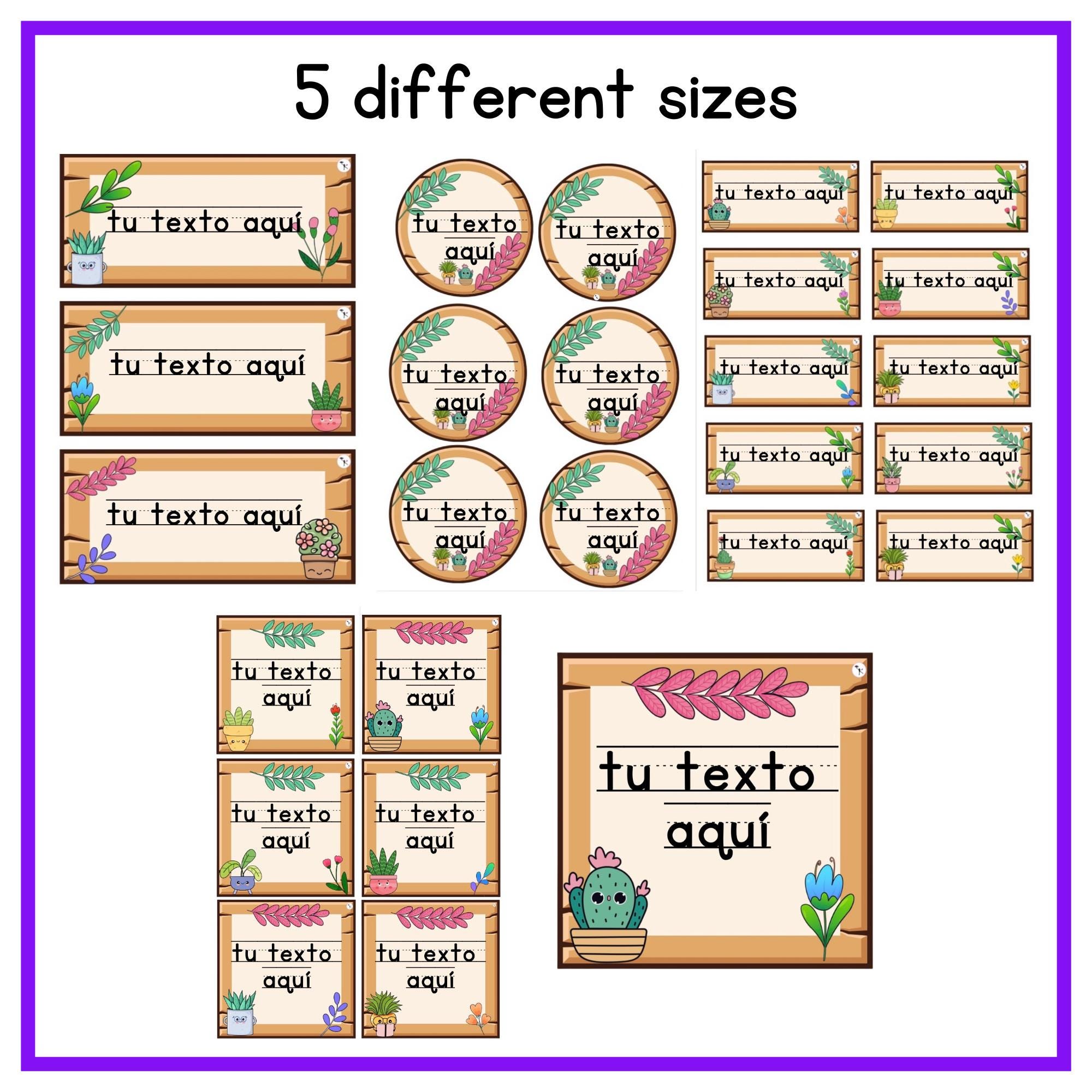 Spanish Classroom Labels: Editable Plant-themed Decor for Elementary ...