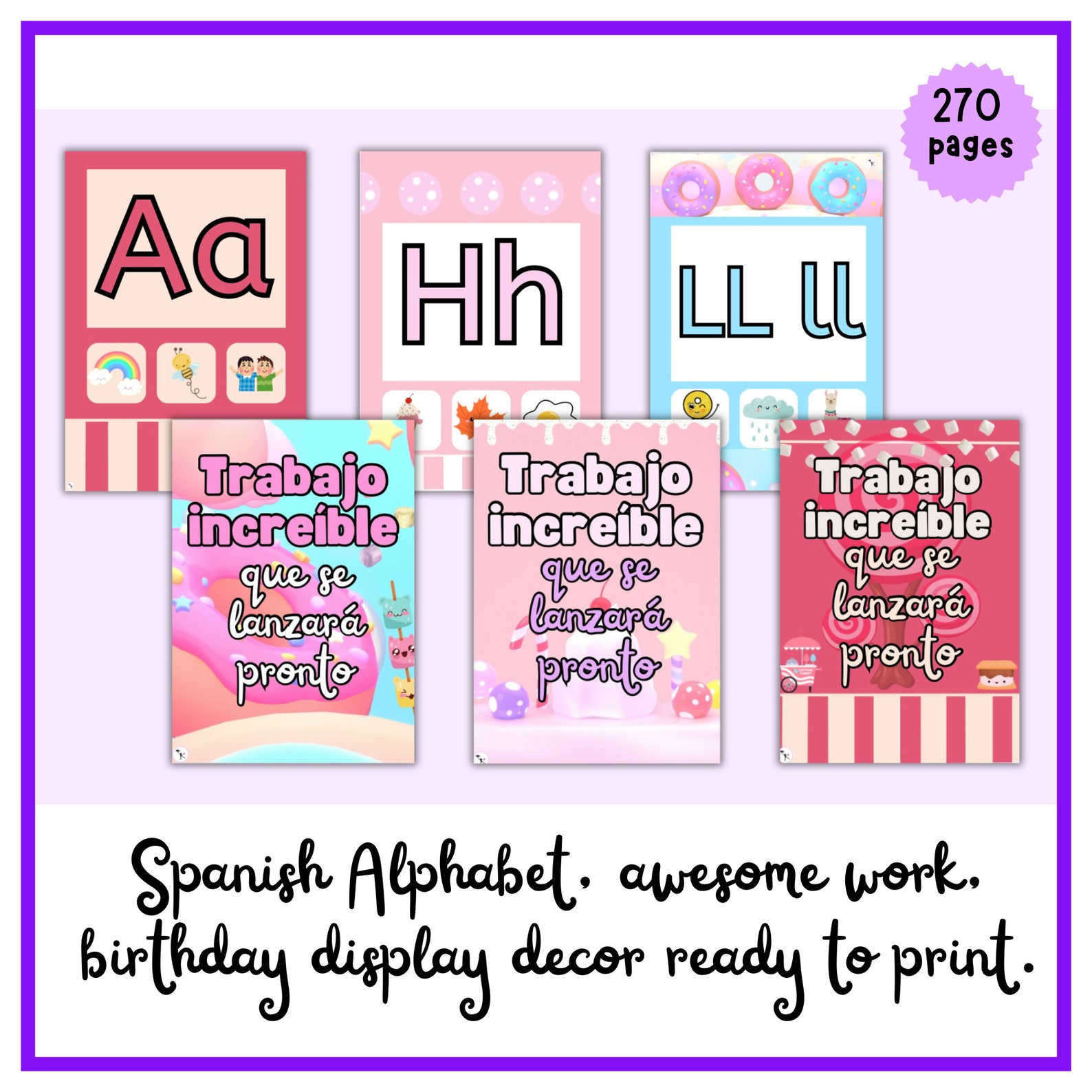 Spanish Classroom Decor: Candyland Classroom Theme; Alphabet Flashcards ...