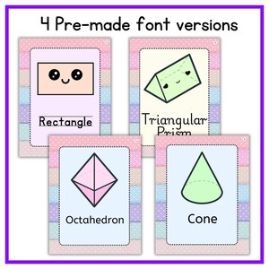 Editable Pastel Rainbow Geometry Posters: Elementary Math Learning for ...