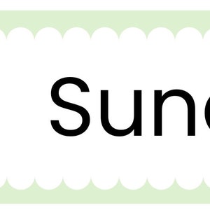 Days of the Week Display Cards | Etsy