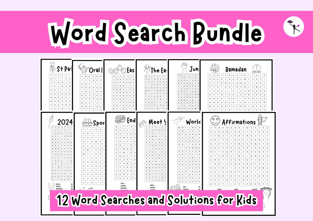 Word Search Bundle Digital Download - Etsy UK