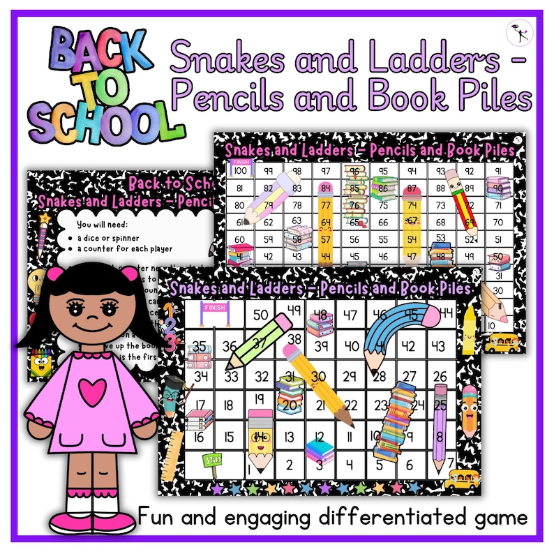 Educational Snakes and Ladders: Math and Social Skills Game for ...