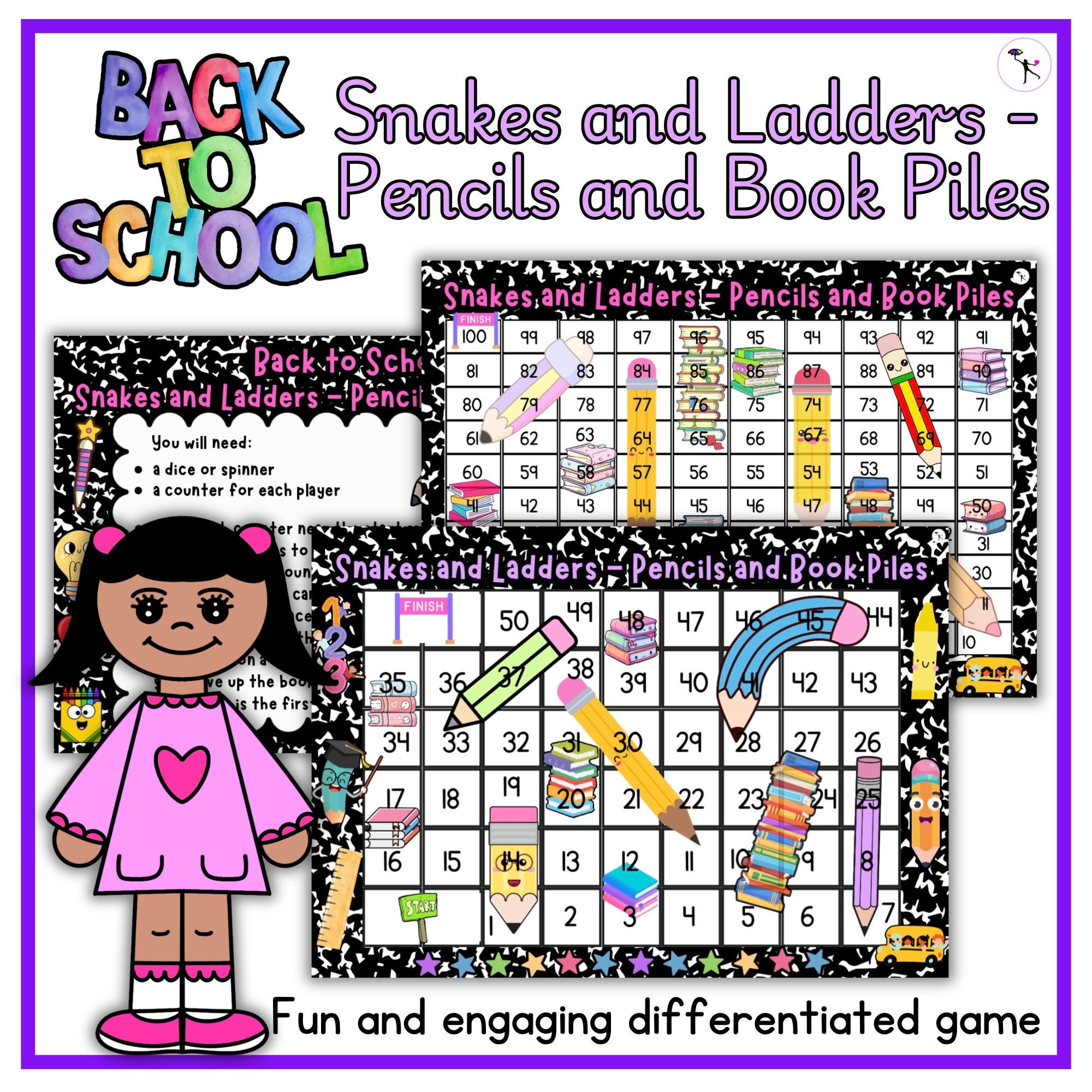 Educational Snakes and Ladders: Math and Social Skills Game for ...