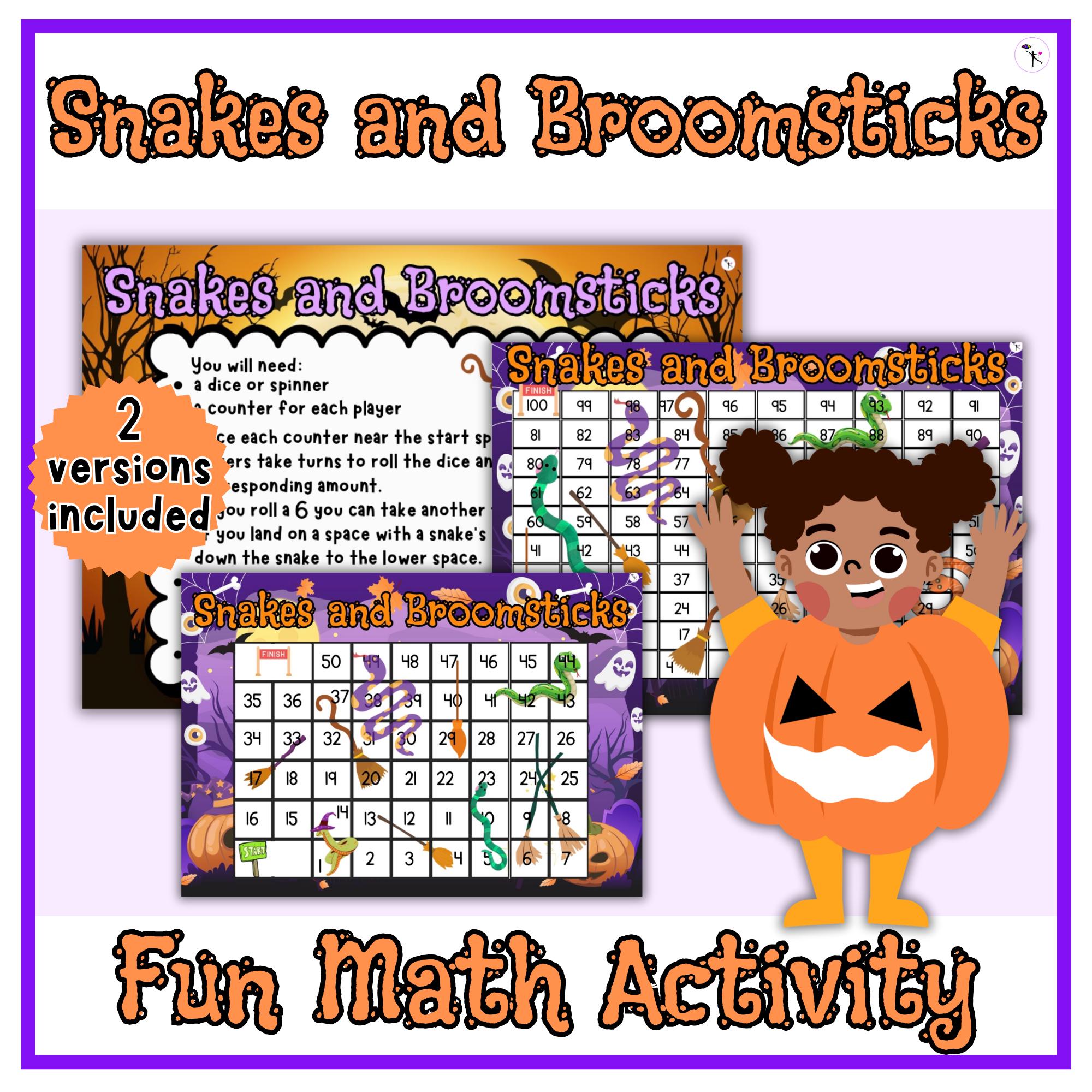 Spooky Snakes and Ladders Halloween Printable Game for Kids Education ...