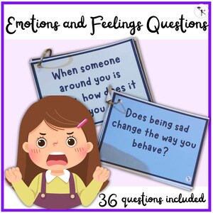 Emotions and Feelings Questions: Printable Flashcards Learning Emotions ...