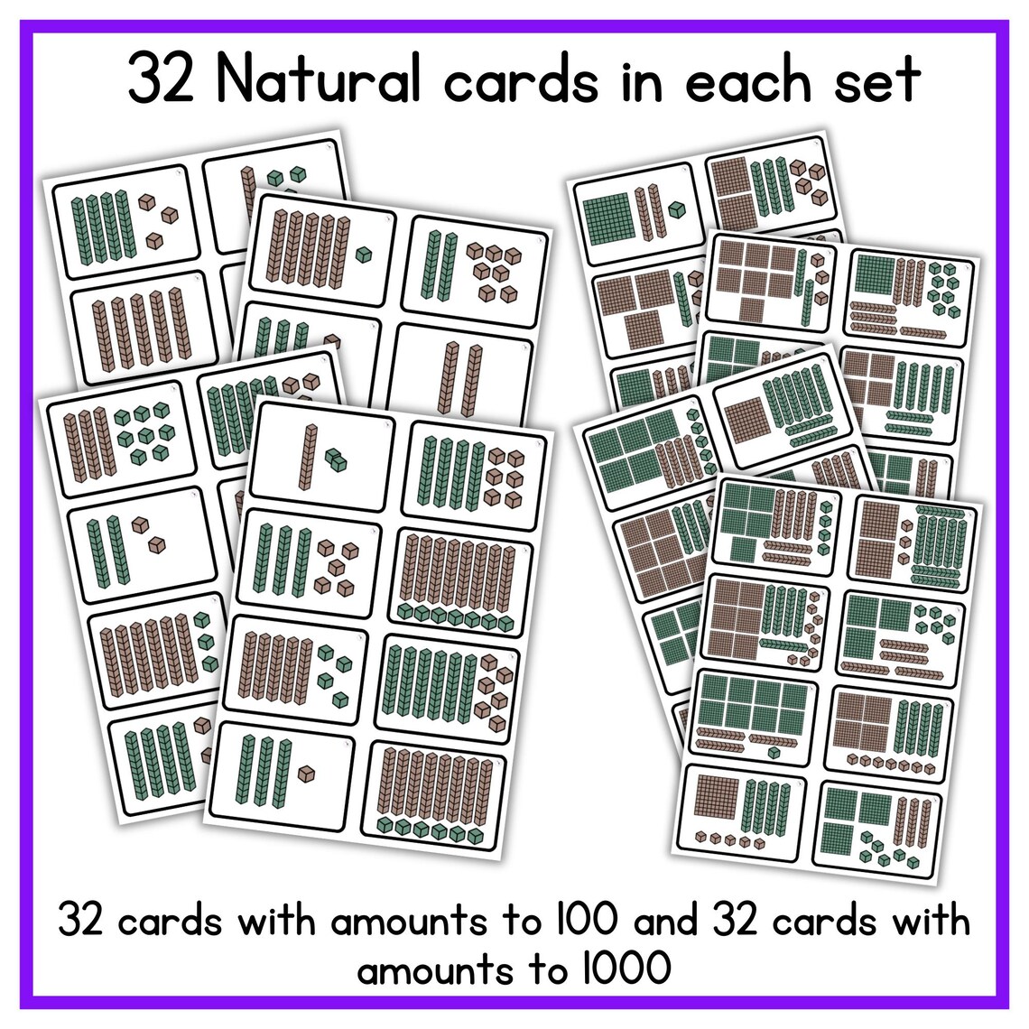 Base Ten Blocks Place Value Flashcards & Worksheets for 1st-2nd Grade ...