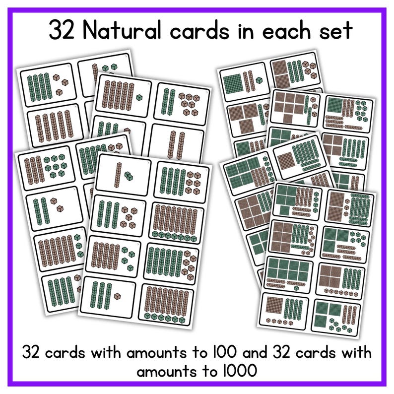 Base Ten Blocks Place Value Flashcards & Worksheets for 1st-2nd Grade ...