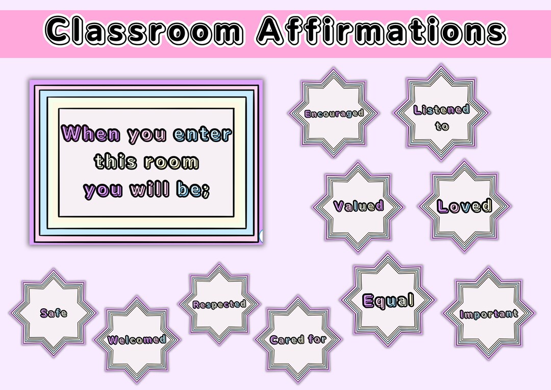 Classroom Door Decor: Affirmation Station Classroom Labels Printable ...