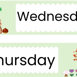 Days of the Week Display Cards - Etsy