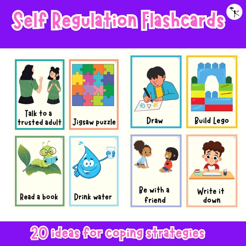 Self Regulation Flashcards: Calm Corner Emotional Regulation Coping ...