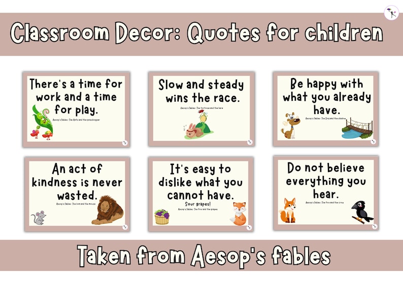 Aesops Fables English Classroom Decor Classroom Labels Classroom Theme ...
