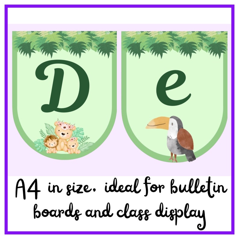 Jungle Classroom Decor: Jungle Letters Bulletin Board Letters Classroom ...